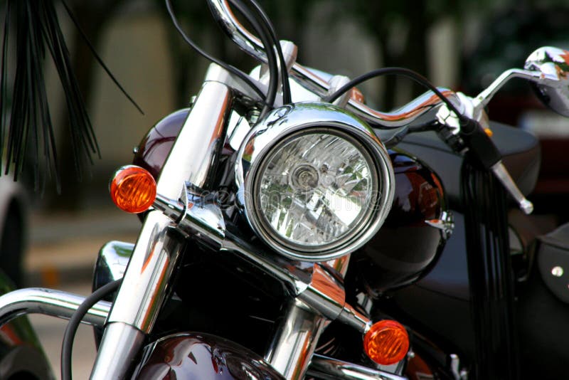 Front of a Motorcycle, with Its Headlights and Lights Stock Photo ...