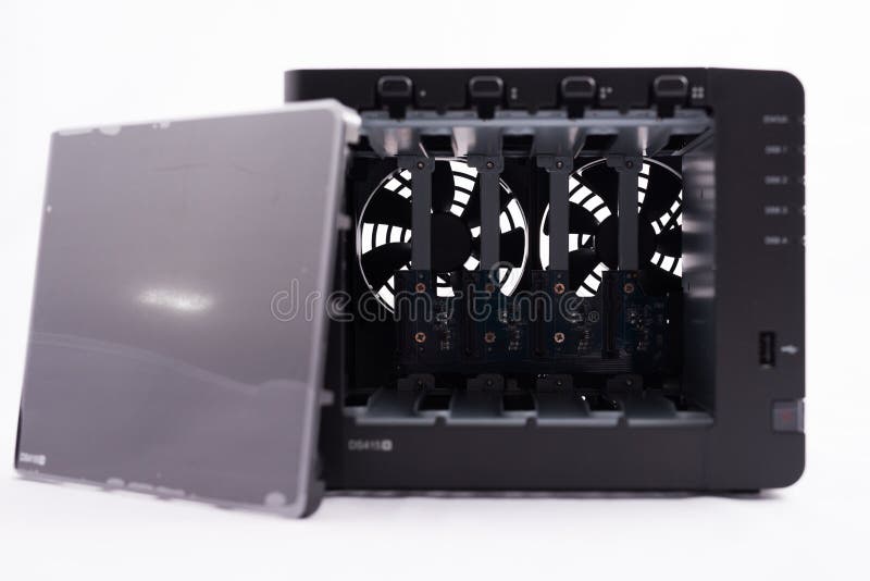 Front of NAS ( Network AttachedSystem ) Stock Image - Image of fans ...