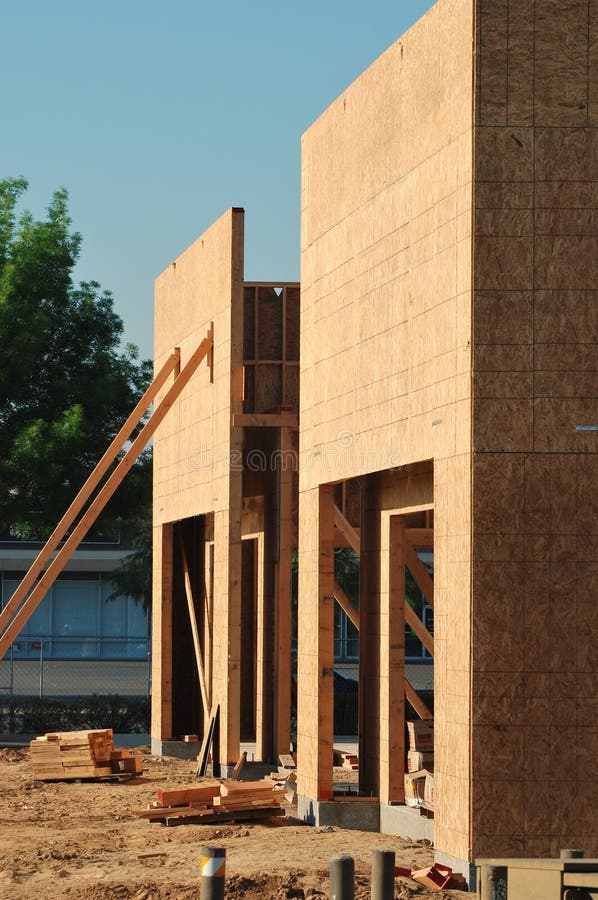 Front of New Building Under Construction Stock Image - Image of ...