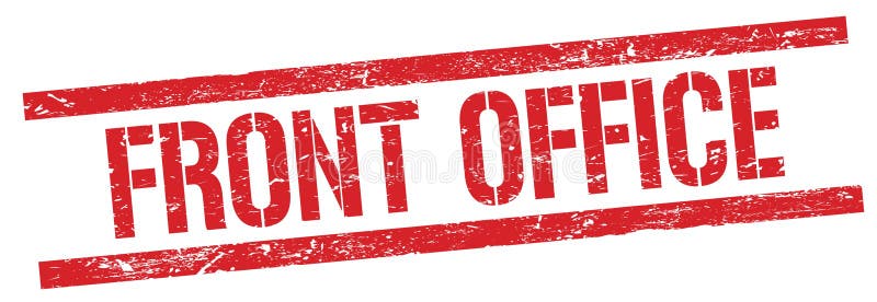 FRONT OFFICE Text on Red Grungy Rectangle Stamp Stock Illustration ...