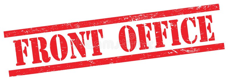 FRONT OFFICE Text on Red Grungy Rectangle Stamp Stock Illustration ...