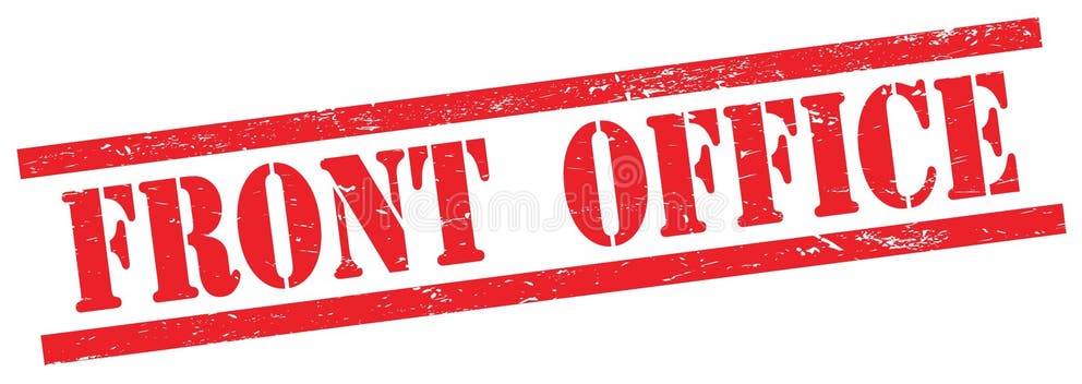 FRONT OFFICE Text on Red Grungy Rectangle Stamp Stock Illustration ...