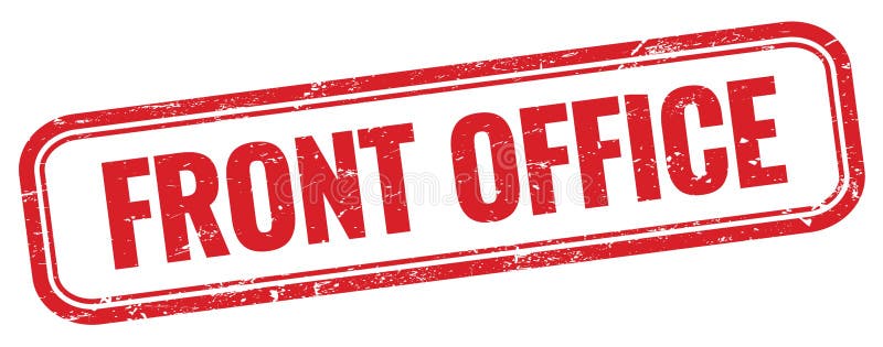 FRONT OFFICE Text on Red Grungy Vintage Stamp Stock Illustration ...