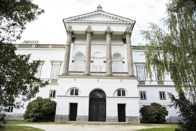 The Front of the Old Castle with the Trees Stock Photo - Image of ...