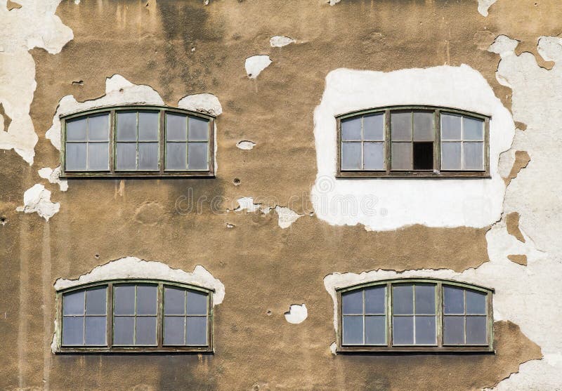 Front of an Old Factory Building Stock Image - Image of abandoned ...