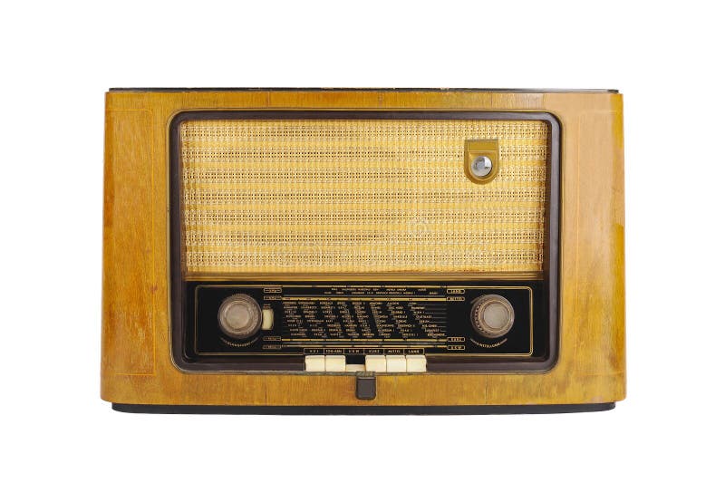 Front of an Old Retro Radio Stock Image - Image of electronics ...