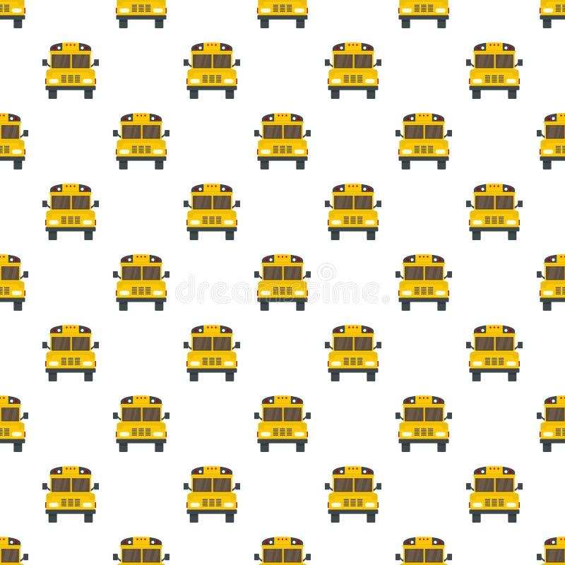 Front of Old School Bus Icon, Flat Style Stock Vector - Illustration of ...
