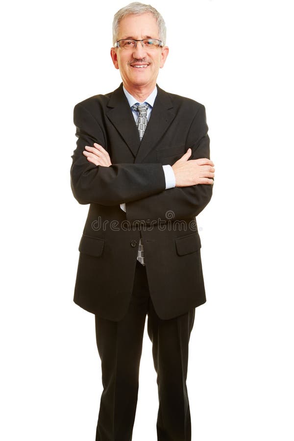 Front of Old Senior Manager Smiling Stock Photo - Image of seniors ...