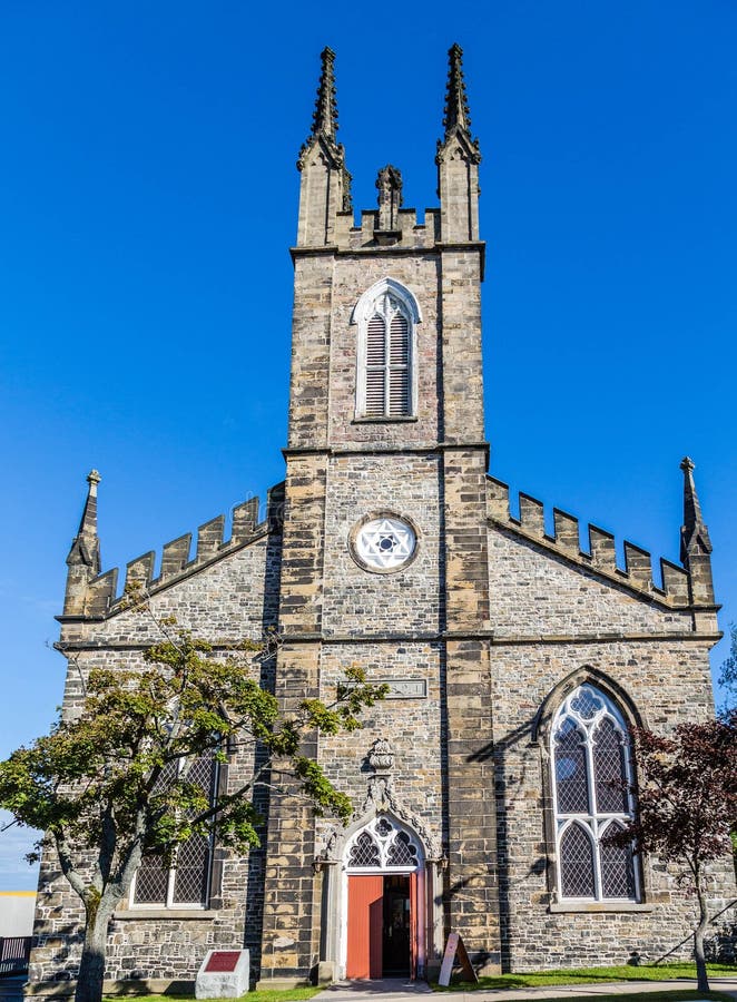 Stone Church with Wood Shingle Steeple Stock Photo - Image of sanctuary ...