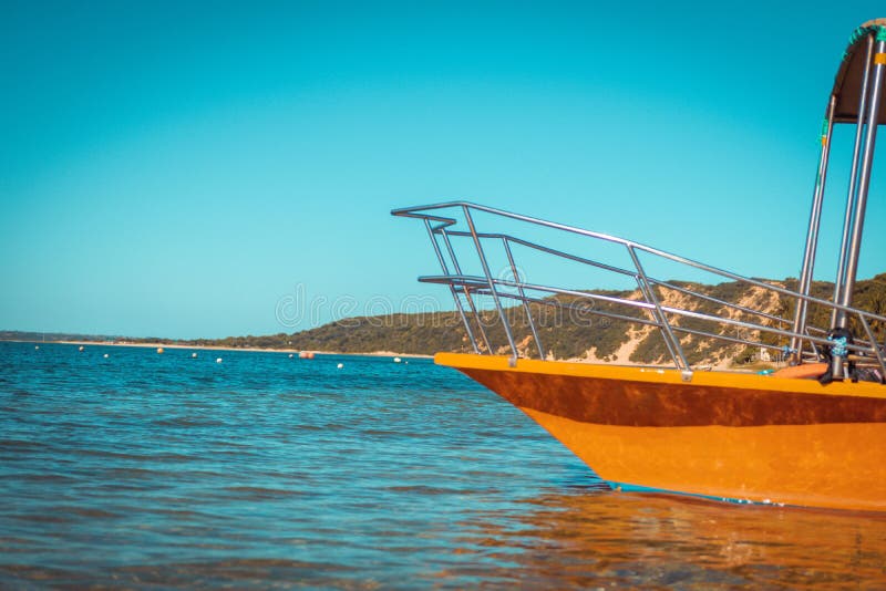 Front of an Orange Boat on the Sea Stock Photo - Image of travel ...