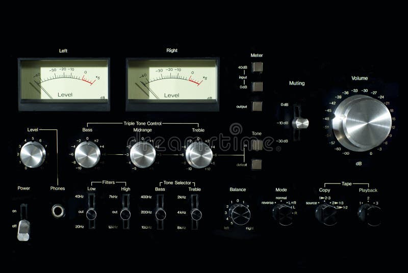 Front Panel of Audio Power Amplifier Stock Photo - Image of connoisseur ...
