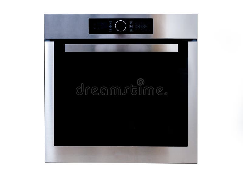 Front Panel of Digital Stove in Inox Color, Isolated on White. Stock ...