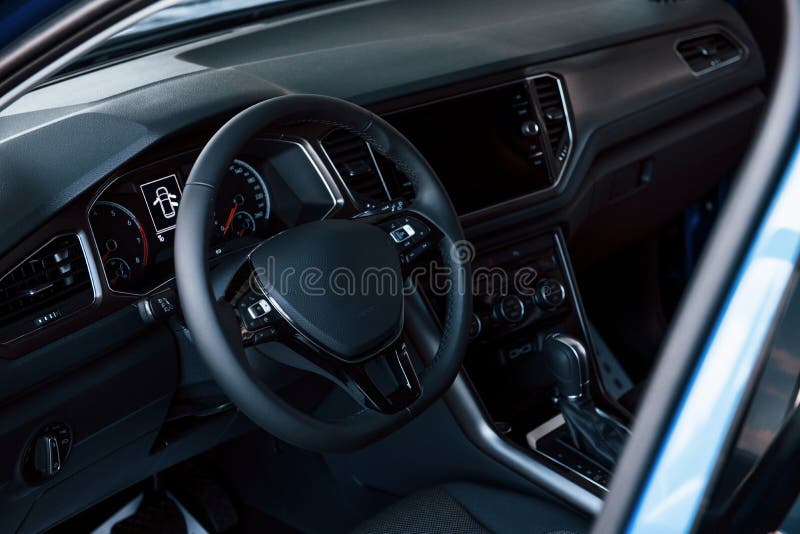 Modern car interior. stock image. Image of steering, system - 16040273