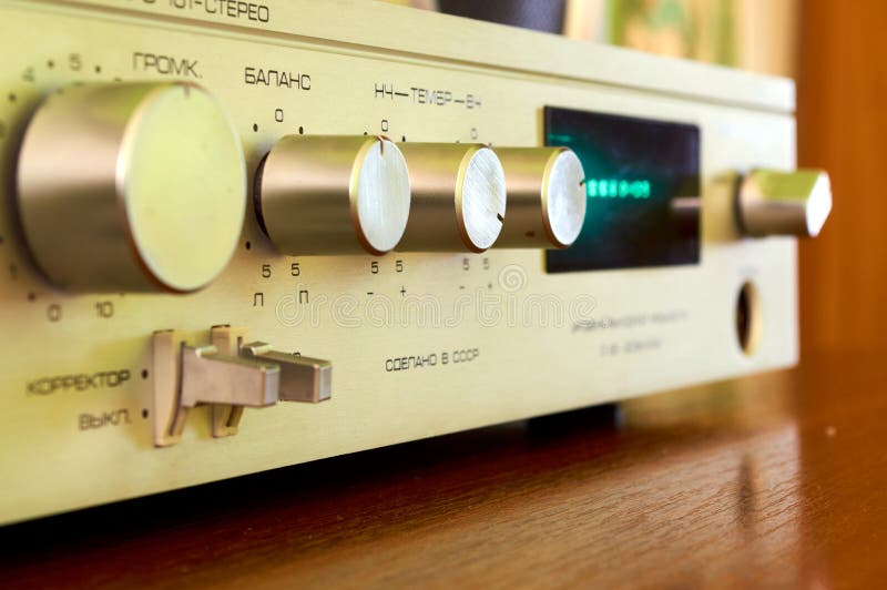 The Front Panel of an Old Soviet Hi Fi Amplifier Stock Image - Image of ...