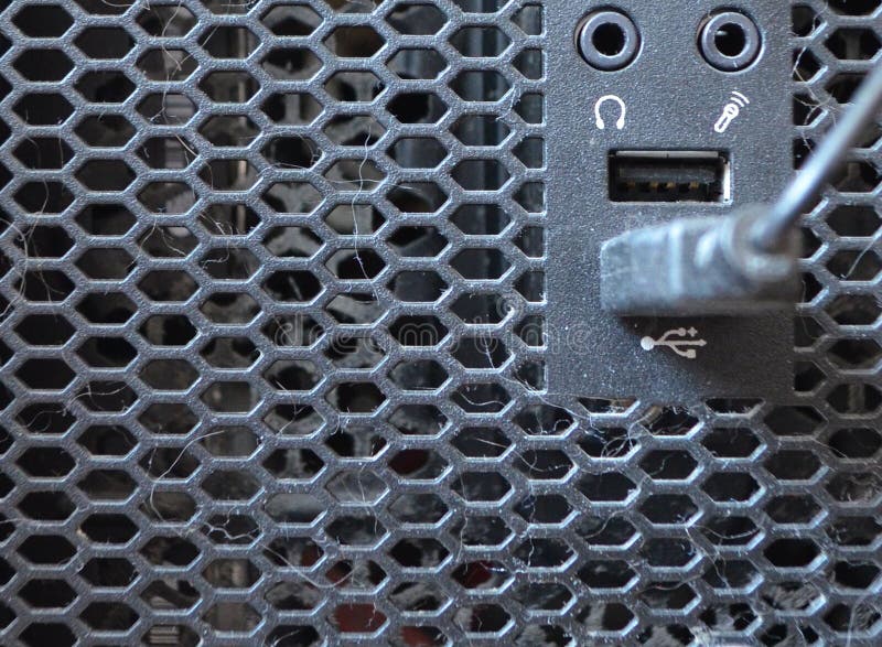 The Front Panel of the System Unit in the Dust Close-up Stock Photo ...