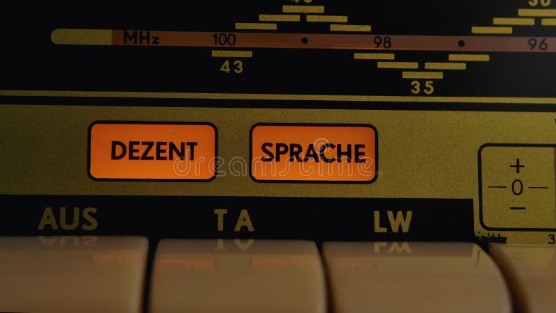 Front Panel of Vintage Radio with Frequency Setting Scale. Dashboard of ...