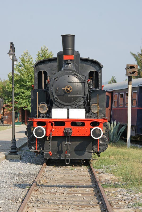 Front Part of an Ancient Locomotive Stock Image - Image of paper, lines ...