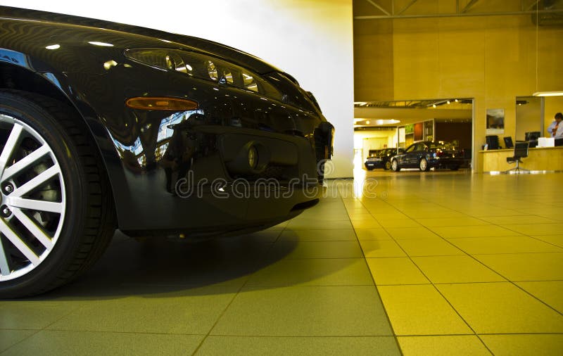 Front Part of Car in Showroom Stock Image - Image of hubcap, reflection ...