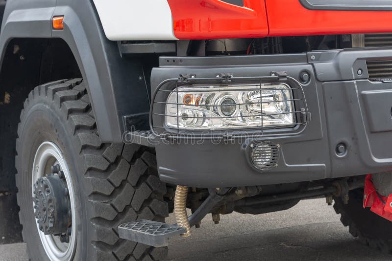 The Front Part of the Fire Engine Closeup Stock Photo - Image of ...