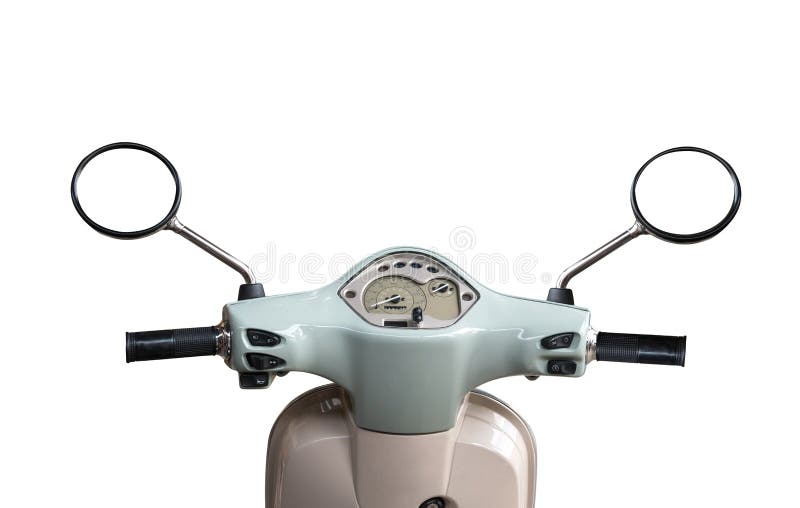 Front Part of Modern Motorcycle View from Rider, Isolated on White ...