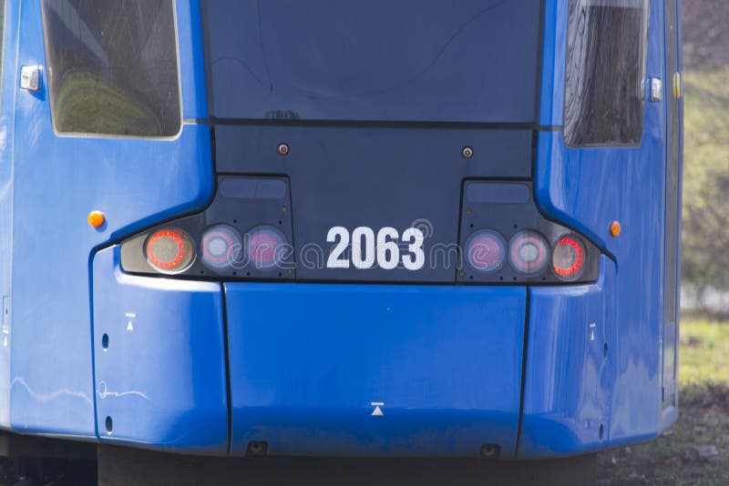 Front Part of a Modern Tram Stock Image - Image of headlight, modern ...