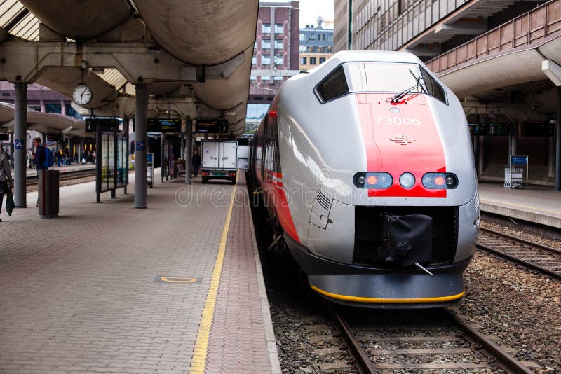 Front Part of Norwegian High Speed Train in Oslo Editorial Photo ...