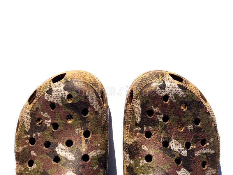 The Front Part of a Pair of Clogs Isolated on a White Background. Stock ...