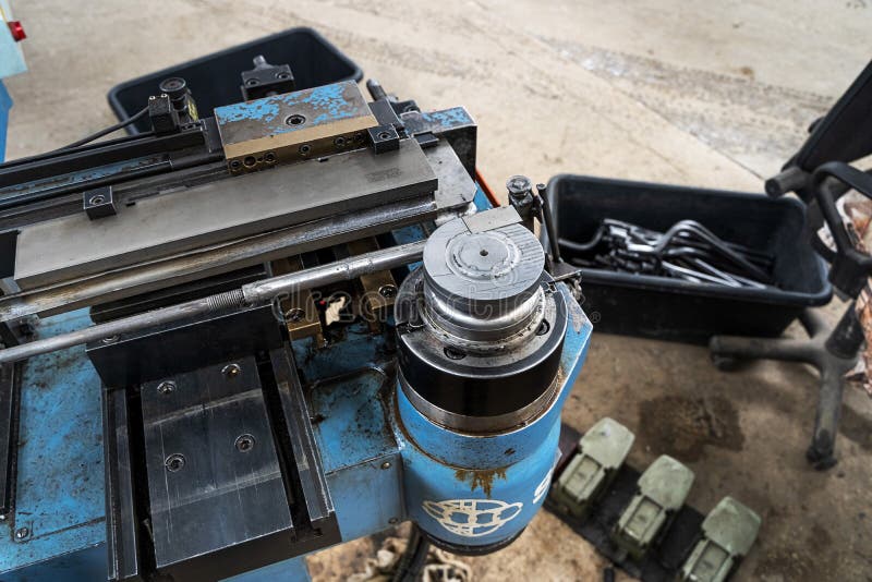Front Part of the Pipe Bending Machine Top View Stock Image - Image of ...