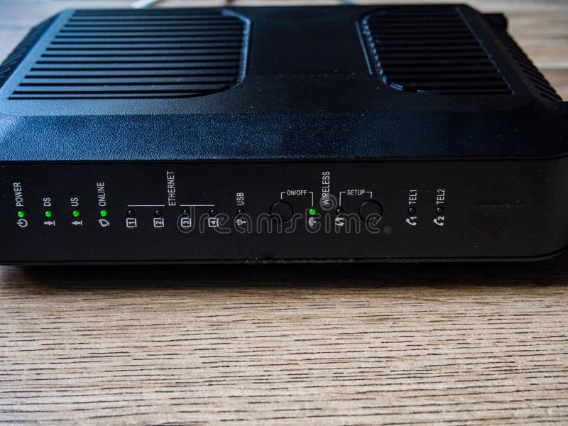 Front part of router stock photo. Image of white, ethernet - 135164290