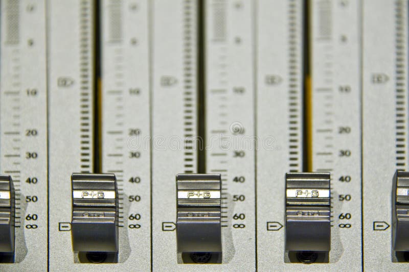 Front Plan of Soundboard Controls Stock Image - Image of audio ...
