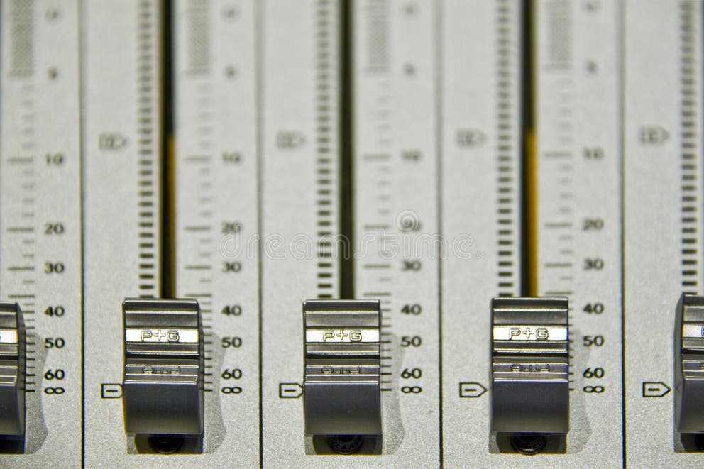 Front Plan of Soundboard Controls Stock Image - Image of audio ...