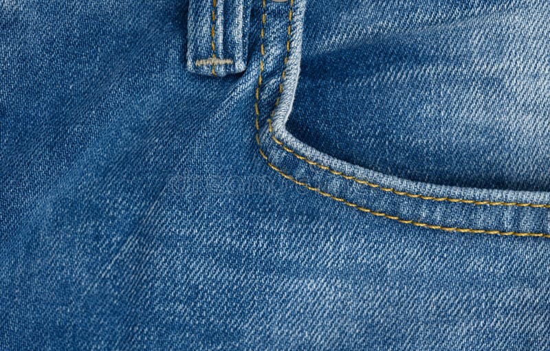 Front Pocket of Blue Classic Jeans, Full Frame Stock Photo - Image of ...