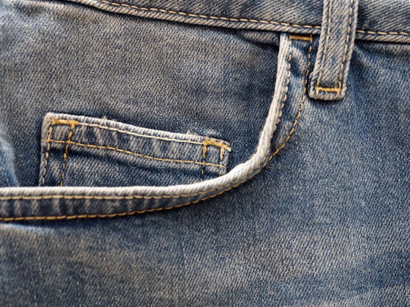 Front Pocket of Blue Jeans, Close Up Stock Image - Image of modern ...