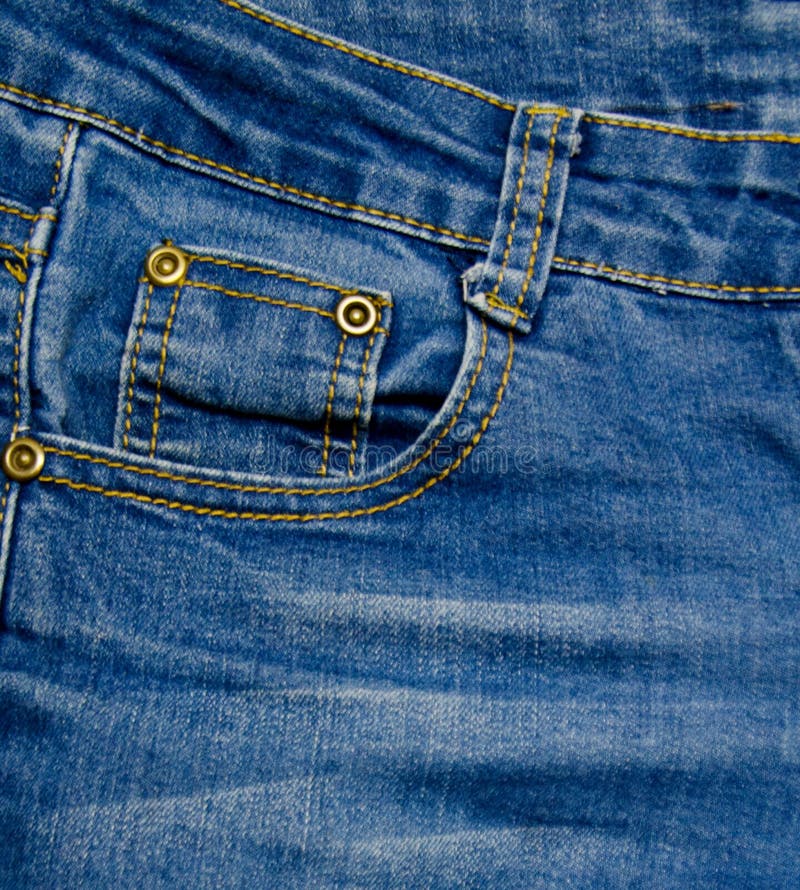 Blue Jeans Pants Front Pocket Stock Photo - Image of pants, detail ...