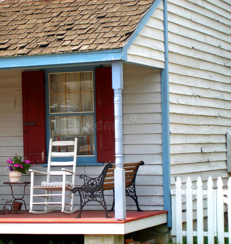 Front Porch Chair stock image. Image of peaceful, flower - 1022637