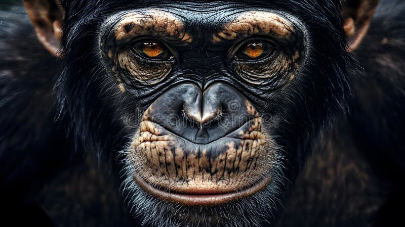 Front Portrait of Chimpanzee Face Shot. this is AI Generative Image ...