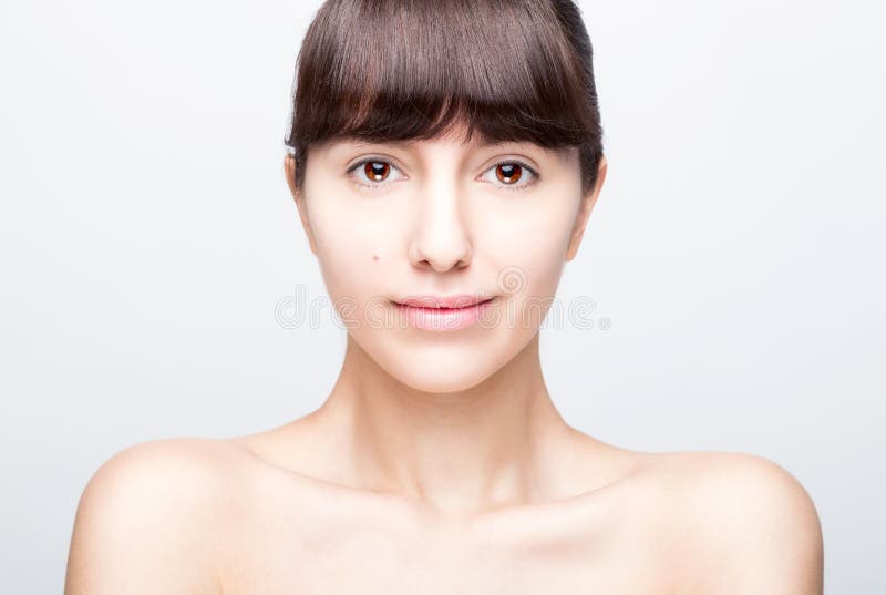 Front Portrait of the Woman with Beauty Face Stock Photo - Image of ...