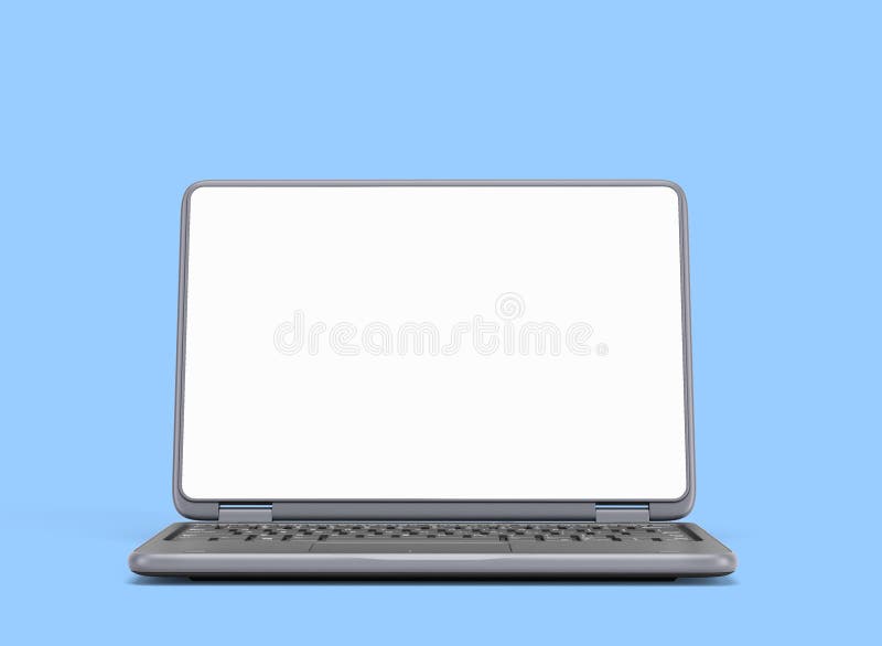 Front Presentation New Modern Laptop with White Empty Screan 3d Render ...