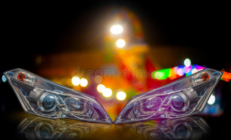 Front and Rear Lights, Cars, Isolated Cutout Background, White ...