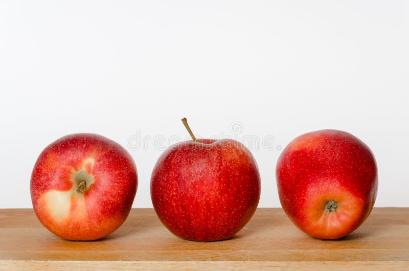 Front, Rear and Side Look of Tree Apples Stock Photo - Image of perfect ...