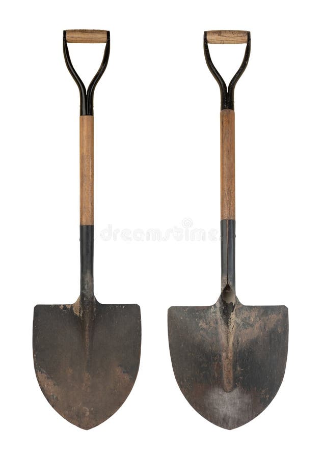 Front and Rear View of Isolated Shovel on White Background Stock Photo ...