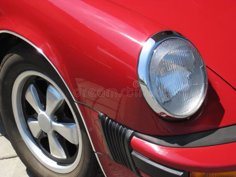 Front of a red old timer stock photo. Image of indicator - 87787000