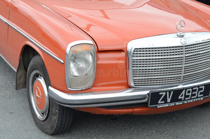 Front Right Side of a Red Classic Mercedes W115 Editorial Image - Image ...