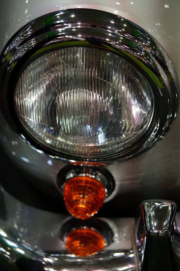 Front Round Headlight and Signal Stock Photo - Image of front, round ...