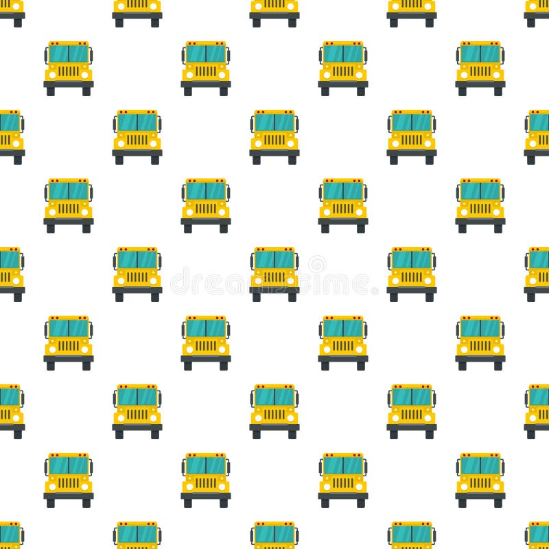 Front of School Bus Pattern Seamless Vector Stock Vector - Illustration ...