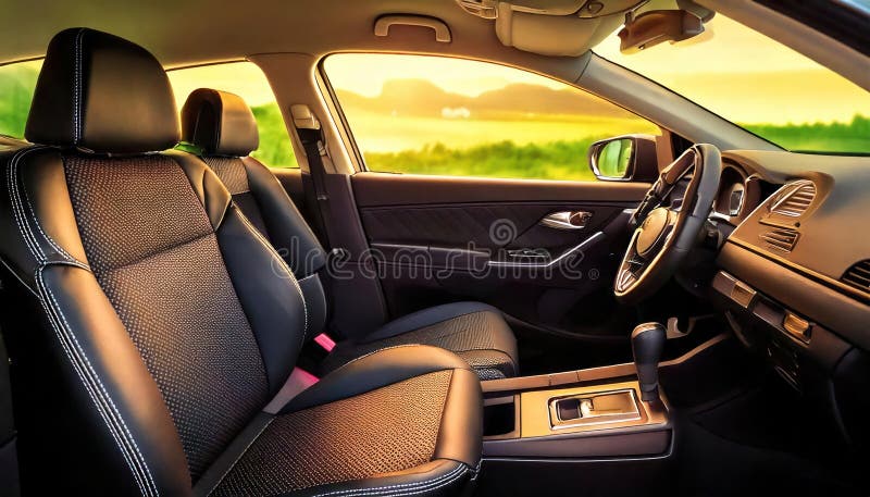 The Front Seats and Headrests in this Modern Car Interior are ...