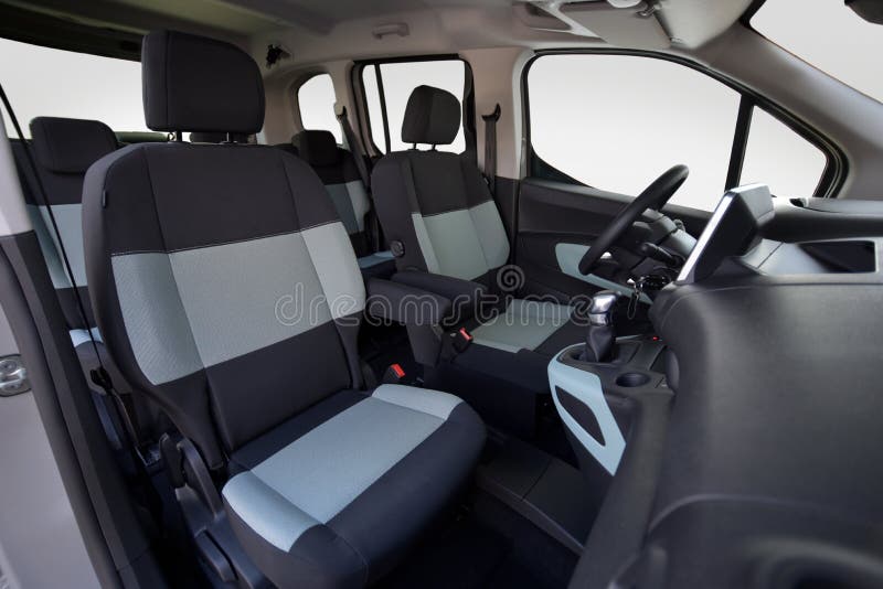 Front Seats in a Modern Passenger Van Stock Image - Image of inside ...