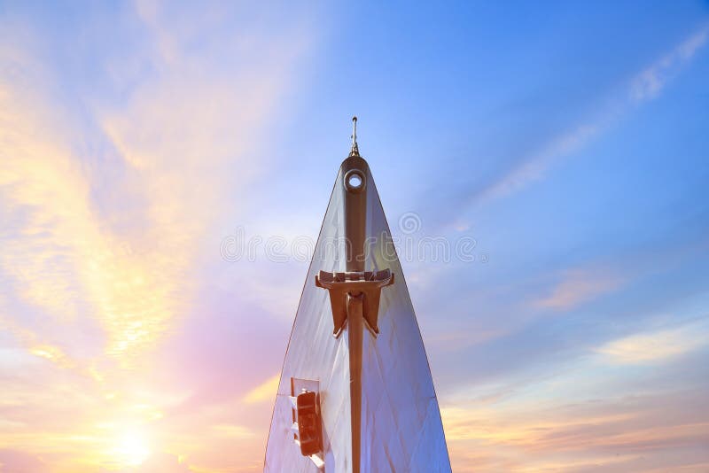 Front of Ship Mooring in Floating Dock during Ship Repair in Shipyard ...