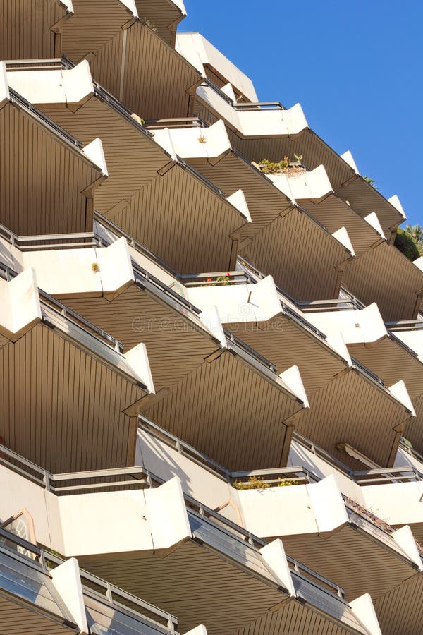 Front Side of a Building with Many Balcony S Stock Photo - Image of ...