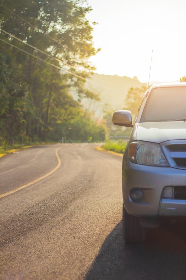 Front side car on steet stock photo. Image of view, blurred - 96305510